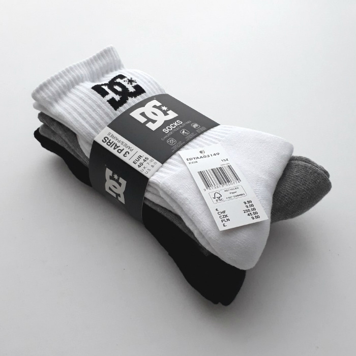 DC Shoe Co - Crew Socks - 3 Pack - Assorted Colours